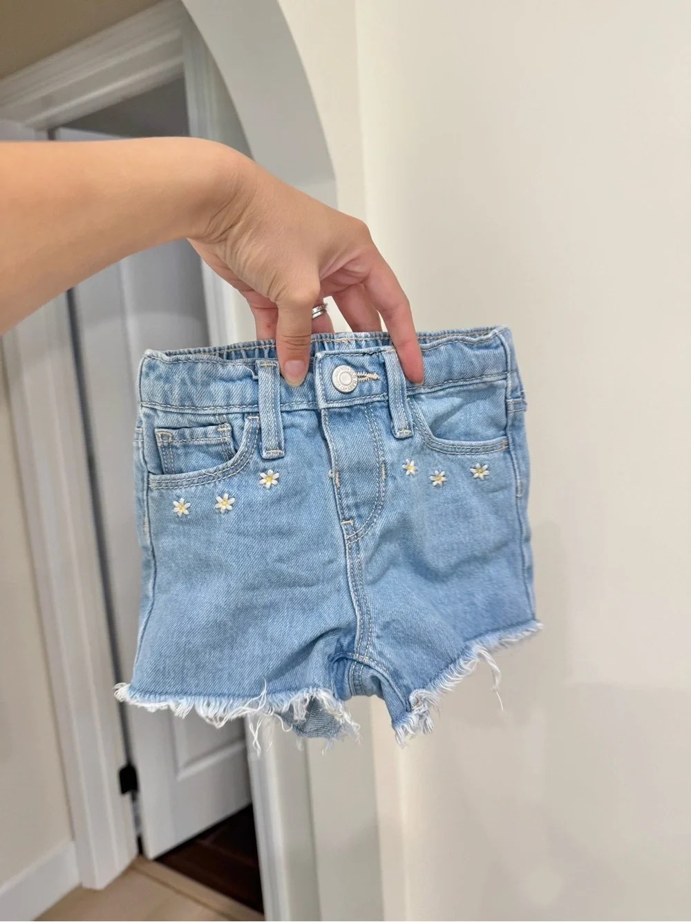 Old Navy | Bottoms | Old Navy Light Blue Denim Daisy Embroidered Kids ...